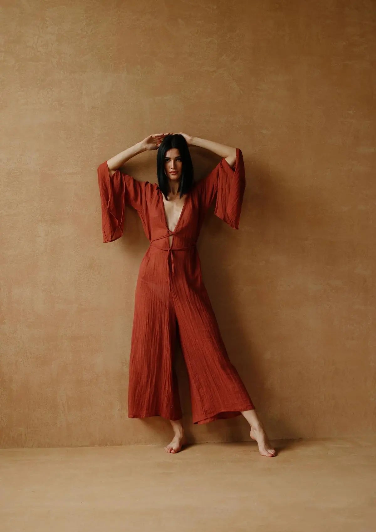 SHANTI JUMPSUIT- BAKED CLAY - Studio Tia