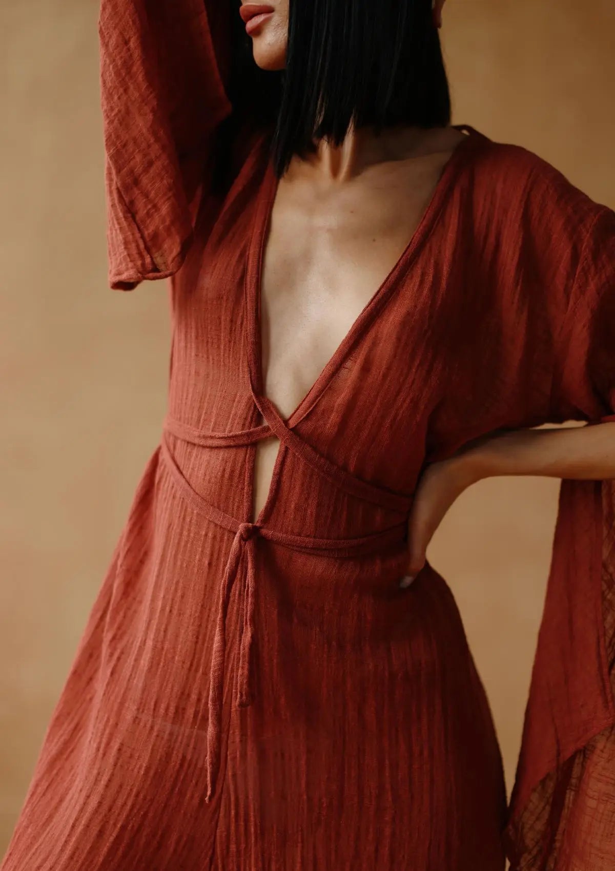 SHANTI JUMPSUIT- BAKED CLAY - Studio Tia