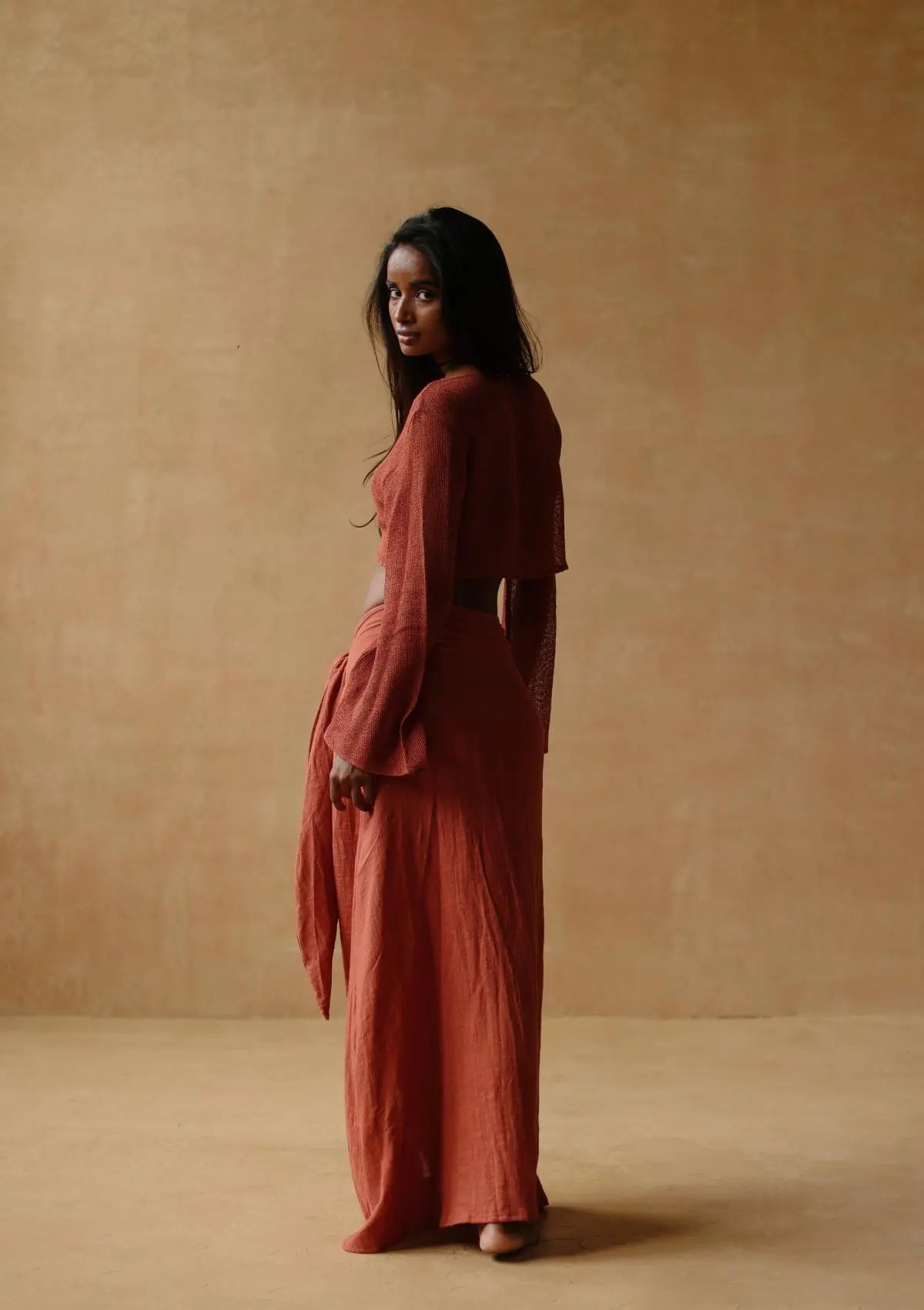 VEDA CROP TOP - BAKED CLAY - Studio Tia