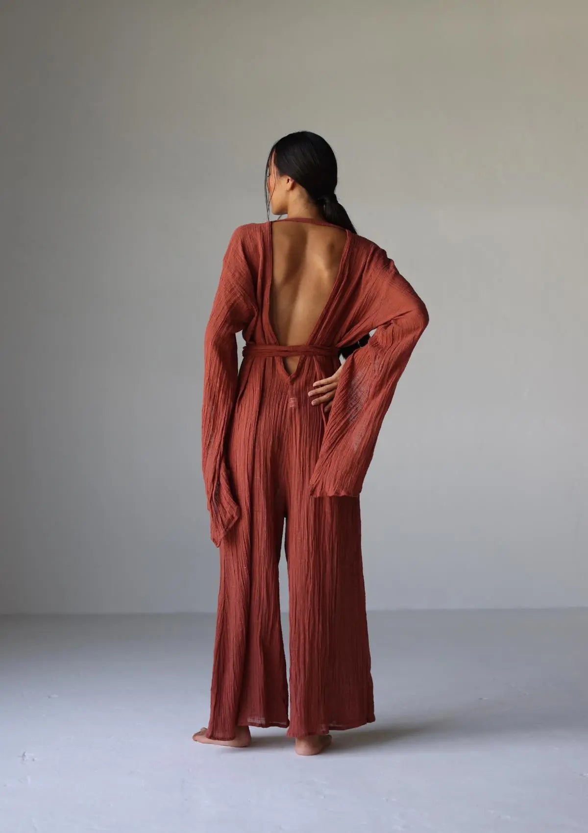 SHANTI JUMPSUIT- BAKED CLAY - Studio Tia